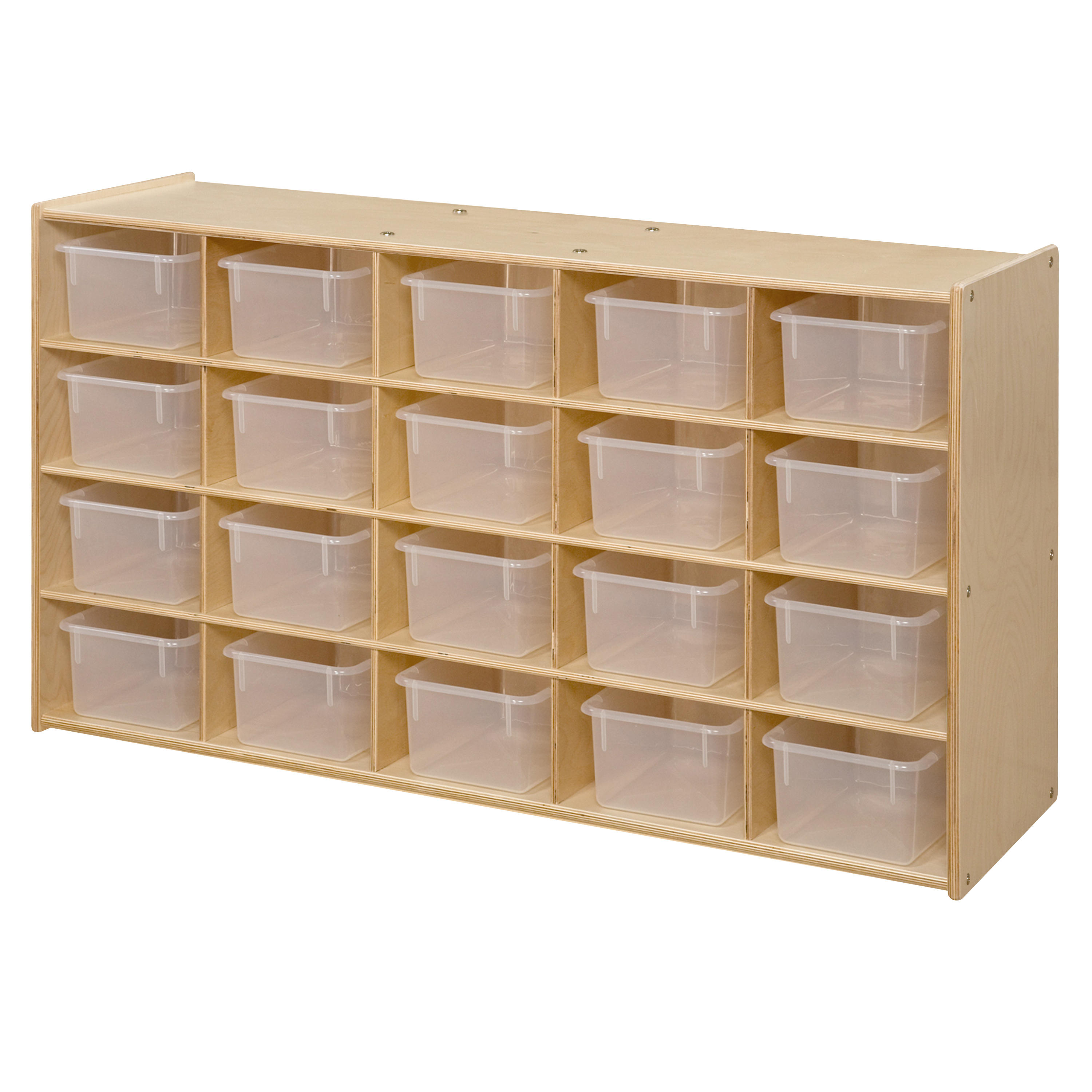 Contender Cubby Storage Shelf With 20 Cubby Translucent Trays In The ...
