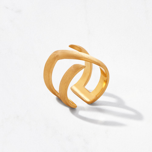Slash Ring Satin 22k Gold - AUVERE