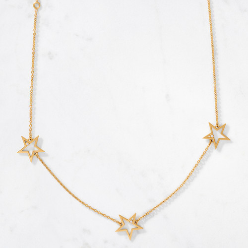 3 Star Necklace 22k Gold - AUVERE
