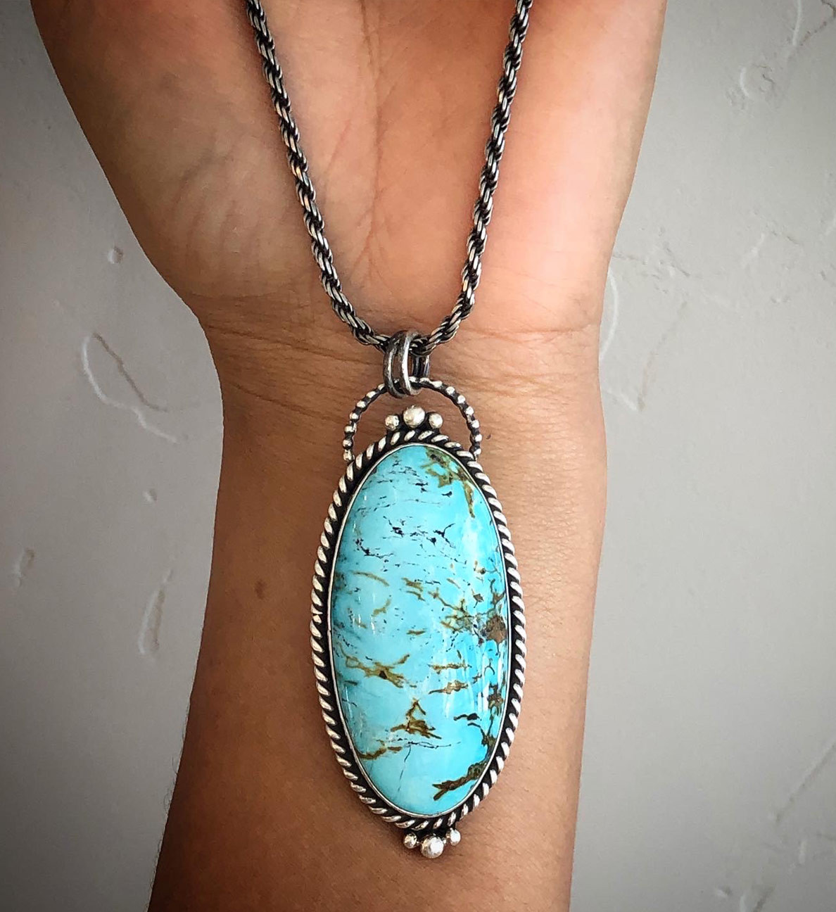 Natural Blue Diamond Turquoise Necklace - Dillon & Nattarika