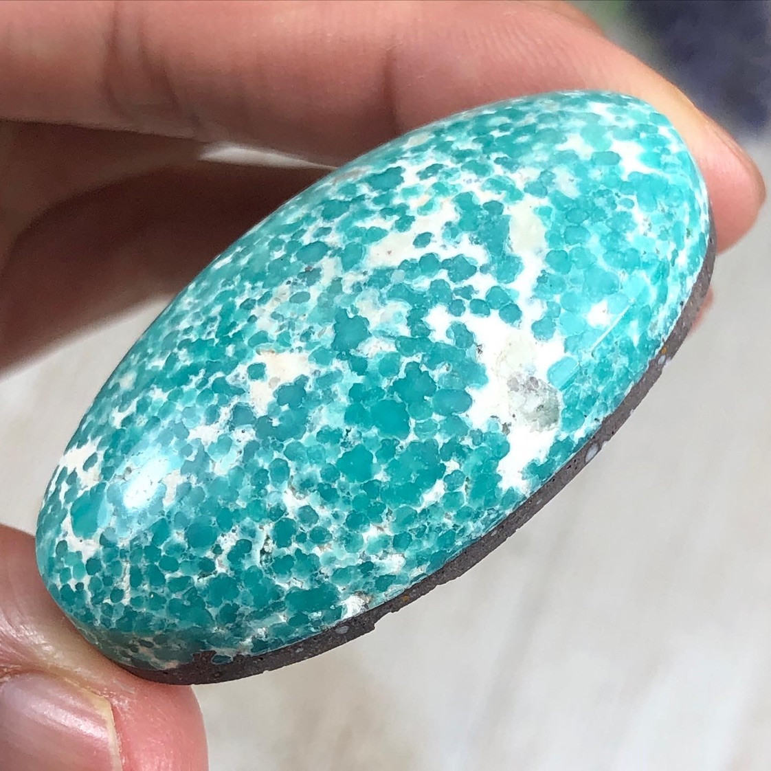 Extra Large White Water Turquoise Cabochon - Dillon & Nattarika