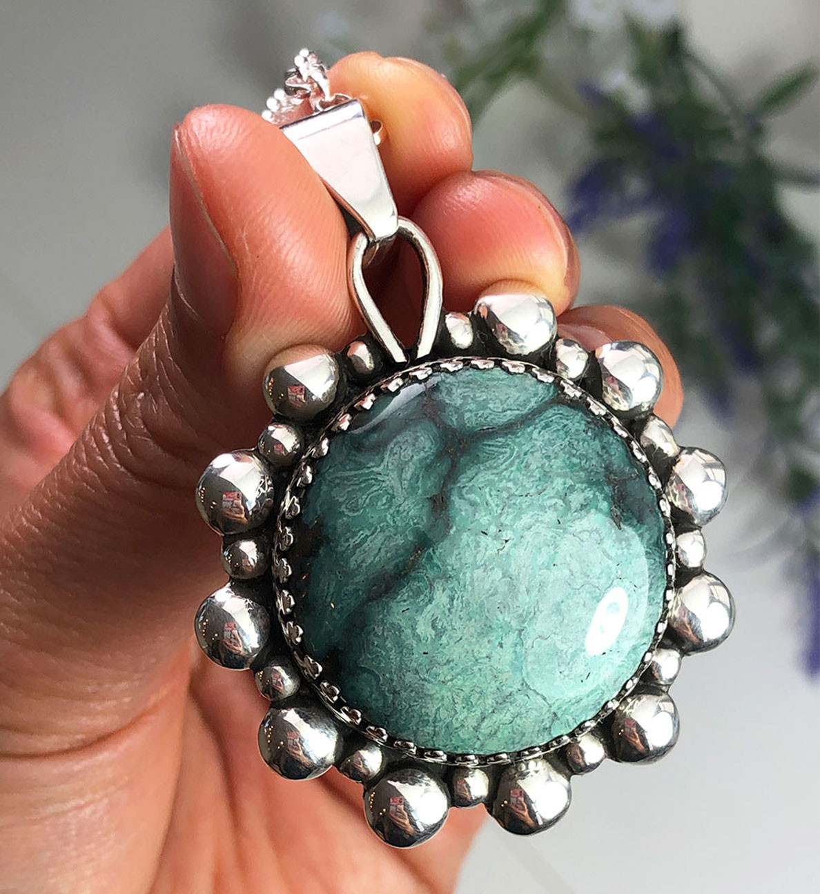 Natural High Grade Damele Variscite Pendant - Dillon & Nattarika