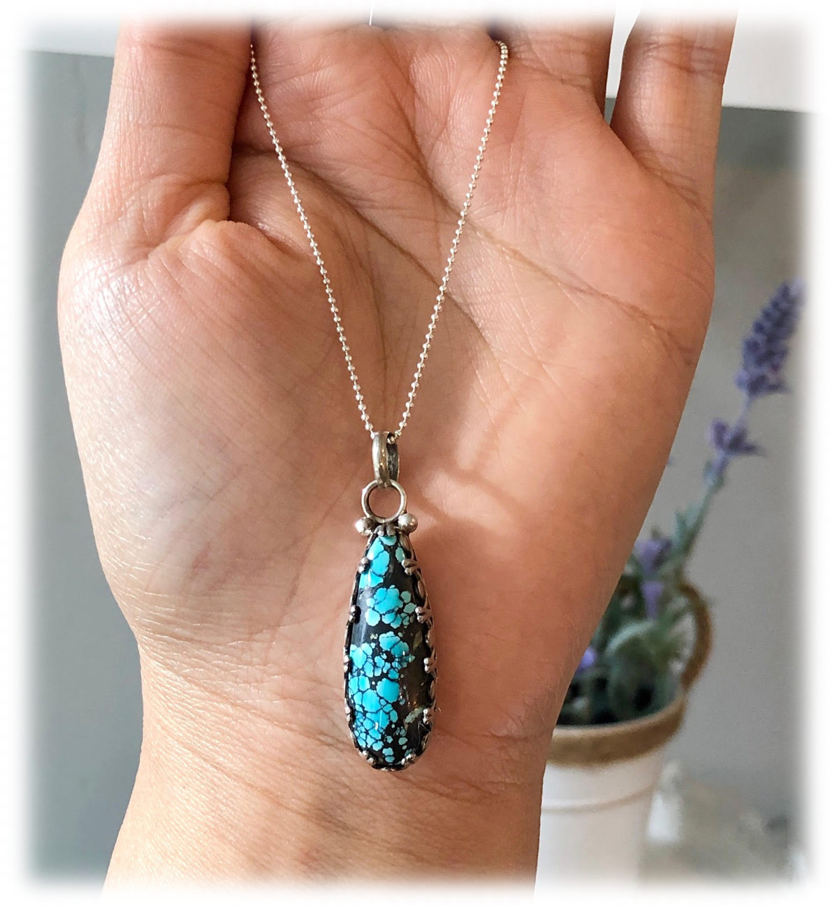 Persian Turquoise with Pyrite Pendant