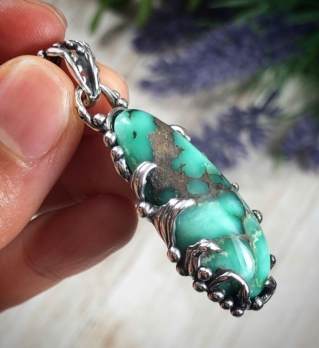 Natural High Grade Damele Variscite Pendant - Dillon & Nattarika