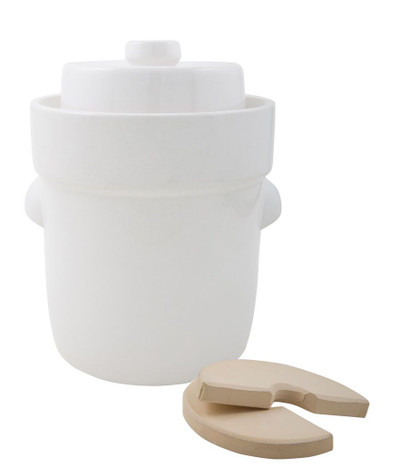 Ceramic Fermenting Crock Pot with Stones: 5Litre - GAPS Diet Australia ...