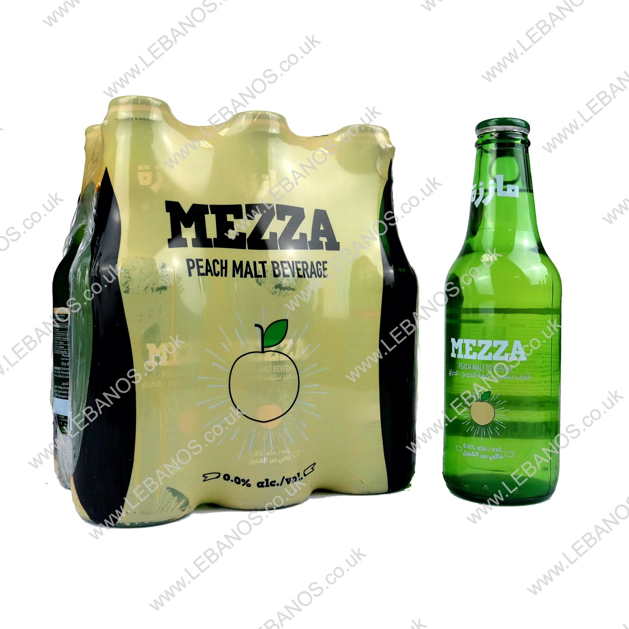 Malt Beverage Peach - Mezza - 24 x 250ml - Lebanos Foods