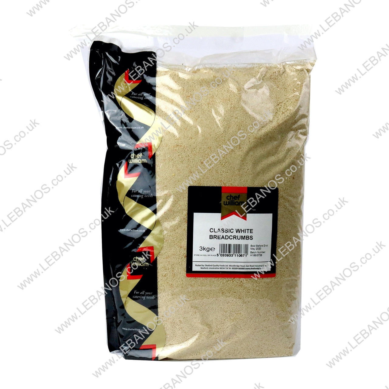 Classic White Bread Crumbs - Chef Williams - 3kg - Lebanos Foods