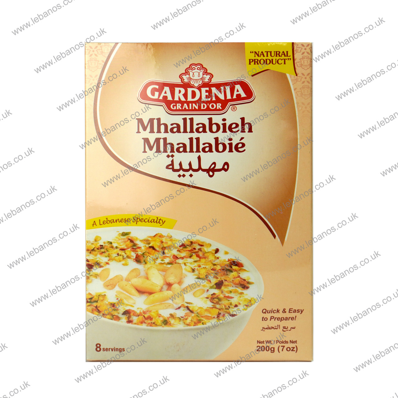 Mohalabieh Instant Mix - Gardenia - 12 x 200g - Lebanos Foods