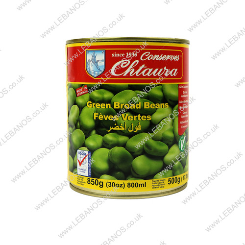 Green Broad Beans - Chtaura Conserves - 12 x 850g - Lebanos Foods