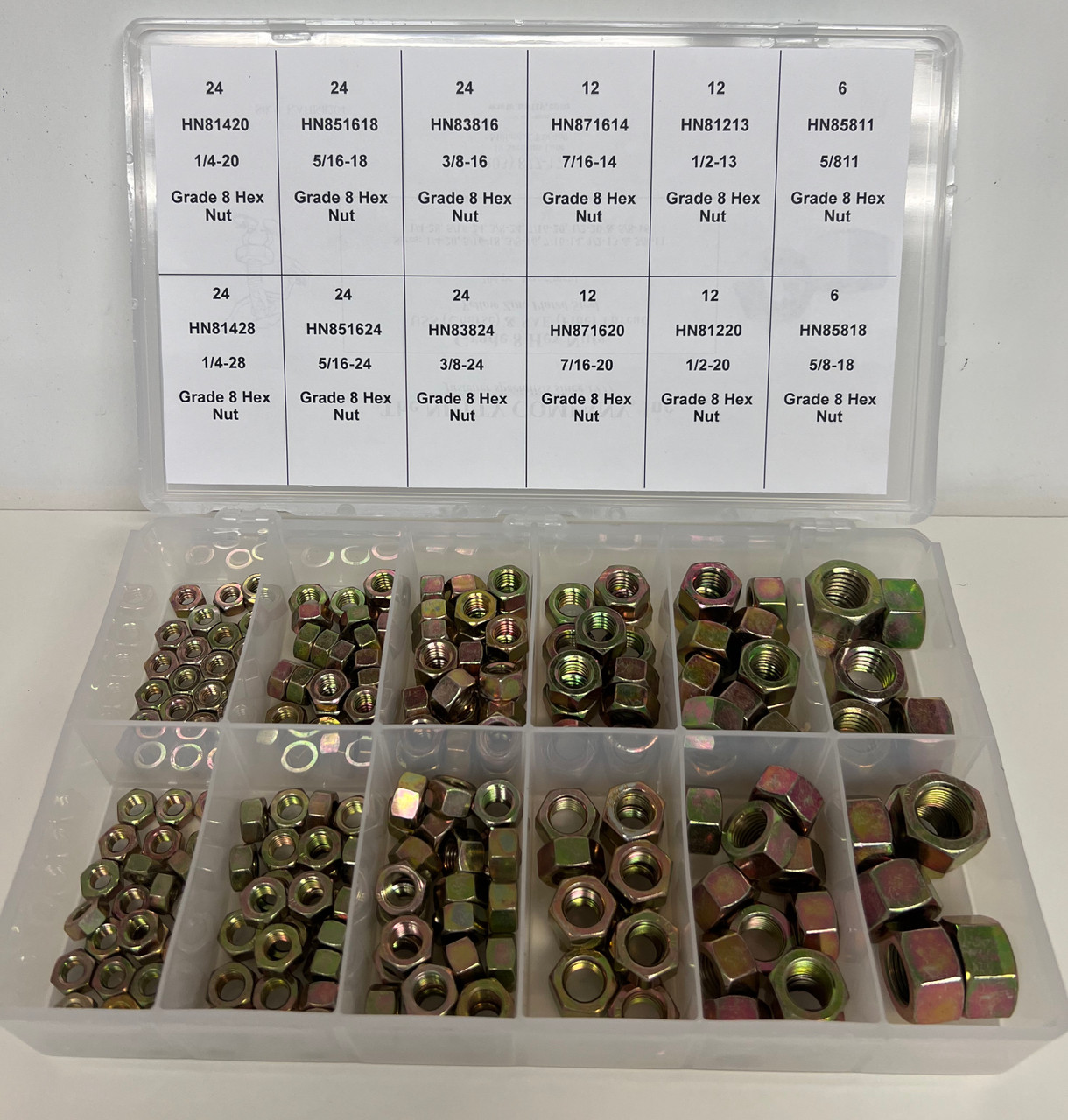 204 pc. Grade 8 Hex Nut Assortment