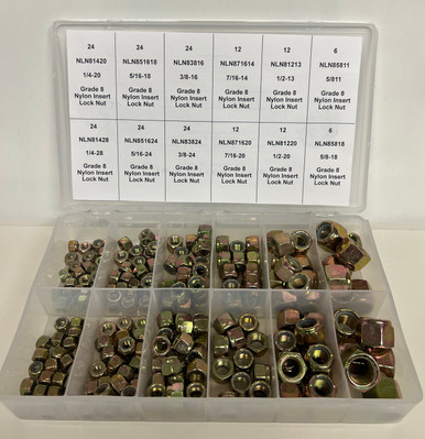 204 pc. Grade 8 Nylon Insert Lock Nut Assortment