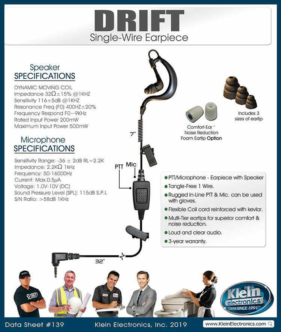 Drift Single Wire Headset for Sonim