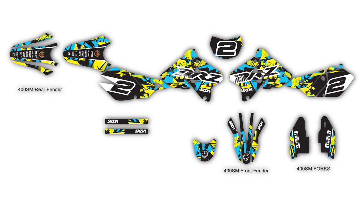 SHATTER Yellow DRZ/JR Full Graphics Kit - SKDA - US Store
