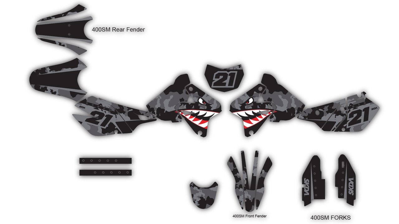 BOMBER Black DRZ/JR Full Graphics Kit - SKDA - US Store