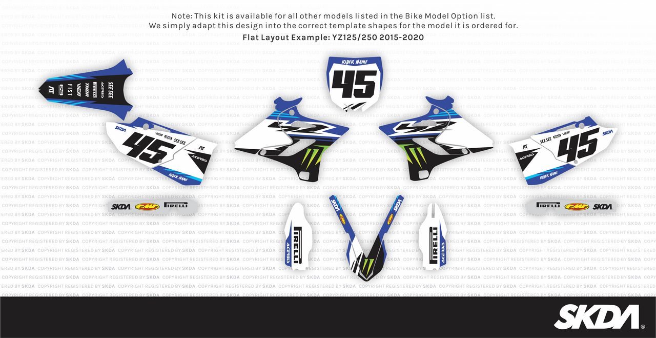FREAK Blue YZ Full Graphics Kit | SKDA USA