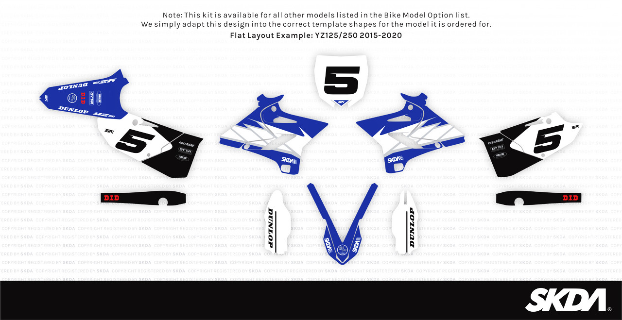 STRIPE Blue YZ Full Graphics Kit - SKDA - US Store