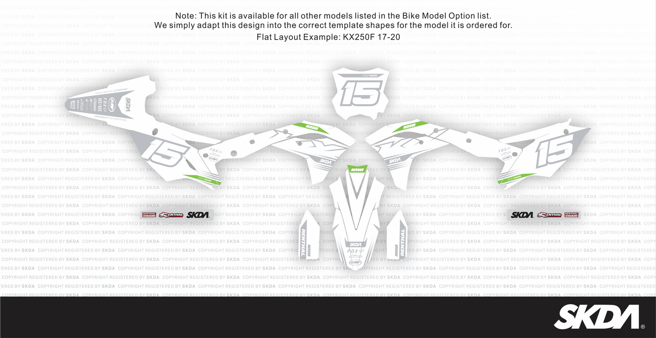 SMOKE V2 Wht/Grey KX/KXF Full Graphics Kit | SKDA USA