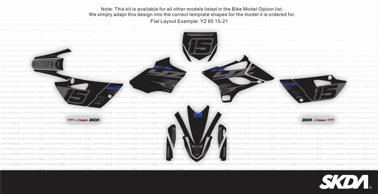SMOKE V2 Blk/Grey YZ Full Graphics Kit | SKDA USA