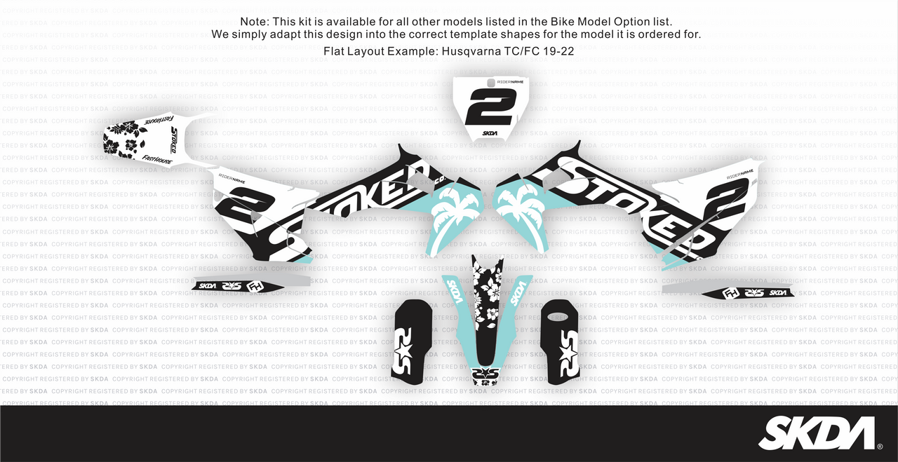 STOKED Teal Husqvarna Full Graphics Kit | SKDA USA