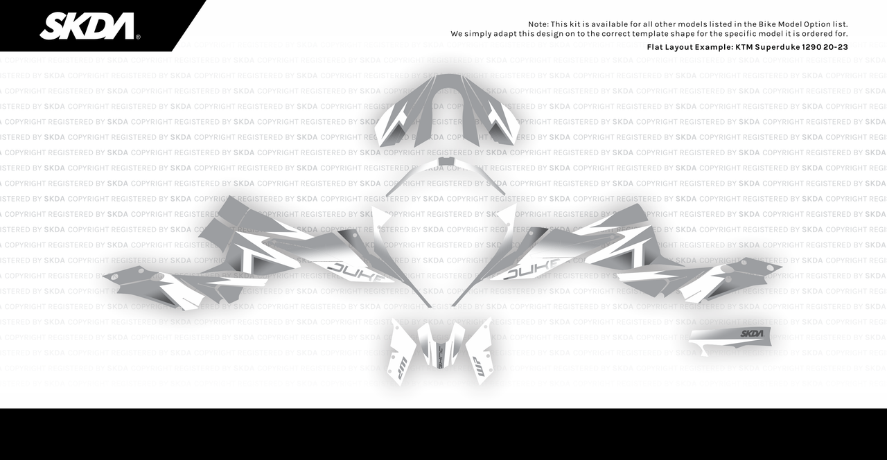 TRIBAL White KTM Duke Full Graphics Kit | SKDA USA