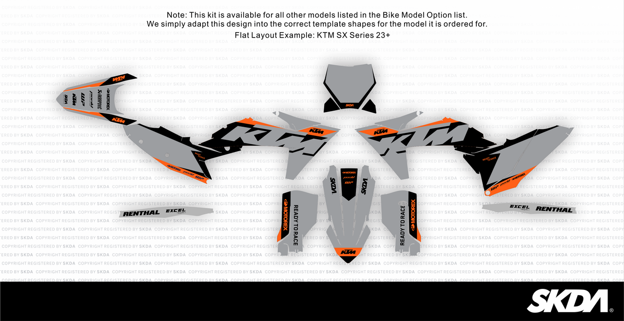 CURE Grey/Blk KTM Full Graphics Kit | SKDA USA