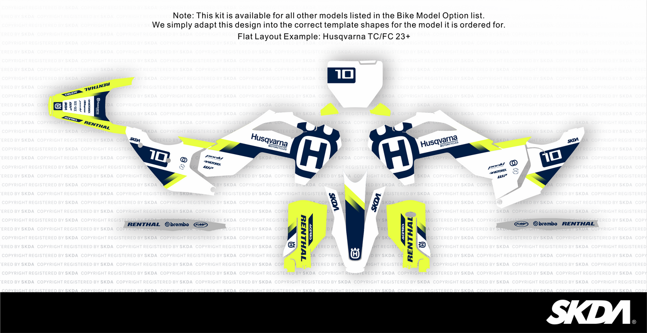OVERTHROW Wht/Navy Husqvarna Full Graphics Kit | SKDA USA