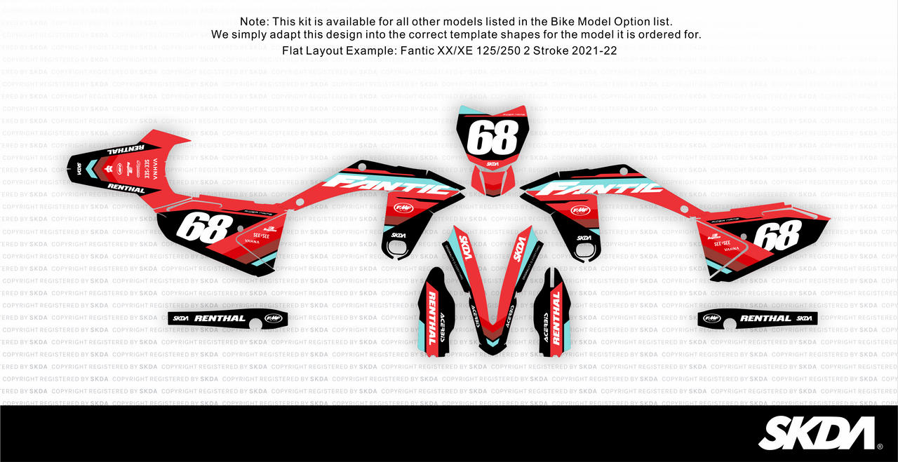 VISION Blk/Red Fantic Full Graphics Kit | SKDA USA