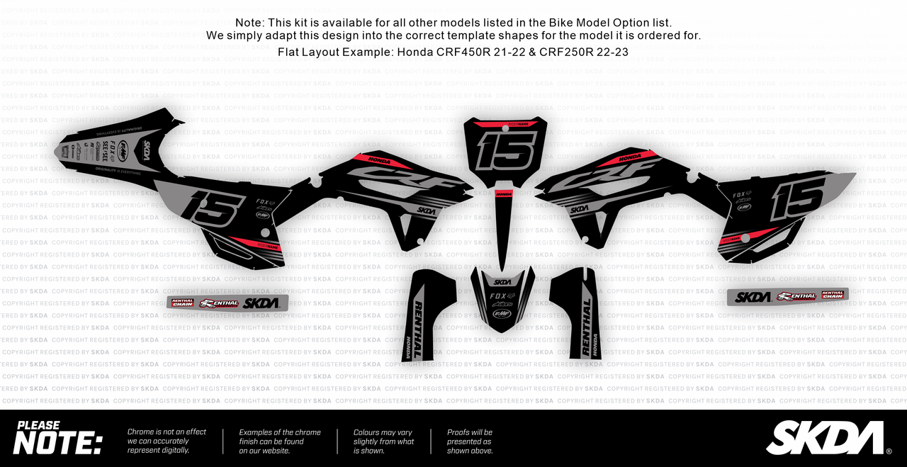 SMOKE CHROME Black CR/CRF Full Graphics Kit | SKDA USA