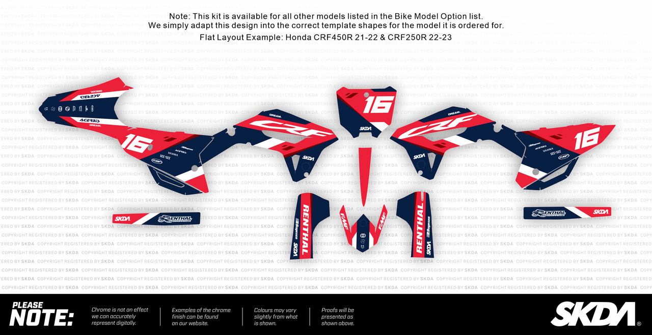 SECTOR CHROME Navy CR/CRF Full Graphics Kit | SKDA USA