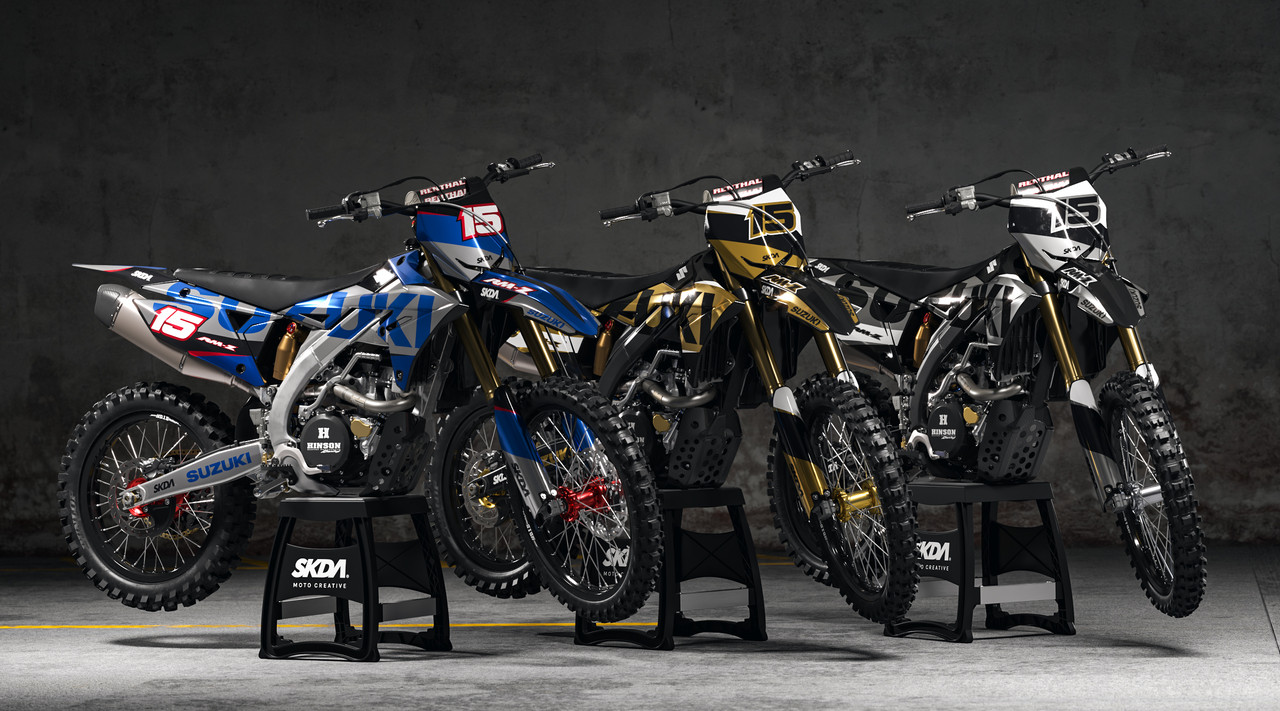 FLEX CHROME Blue Suzuki Full Graphics Kit | SKDA USA