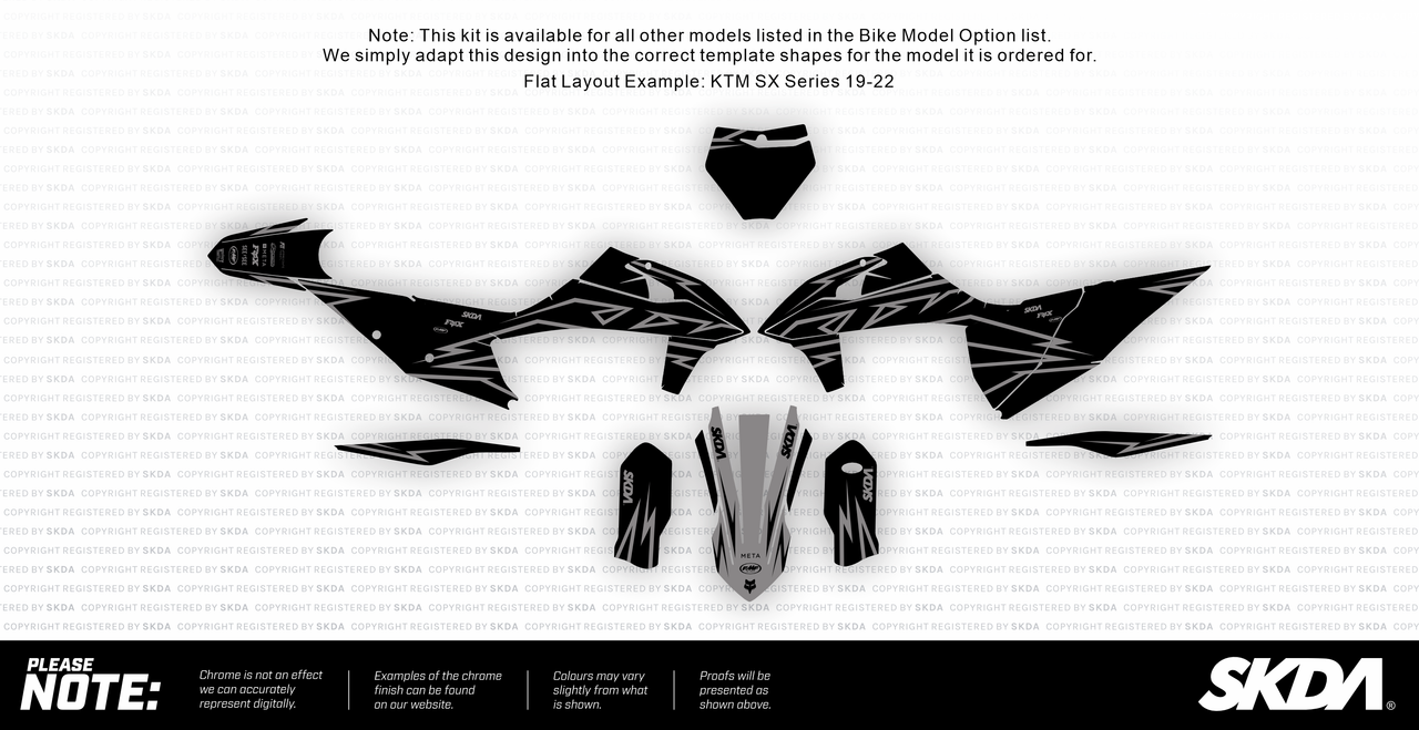 SHOCK CHROME Silver KTM Full Graphics Kit | SKDA USA