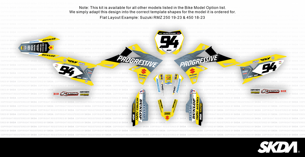 23 ROCZEN PROGRESSIVE SX Suzuki Full Graphics Kit | SKDA USA