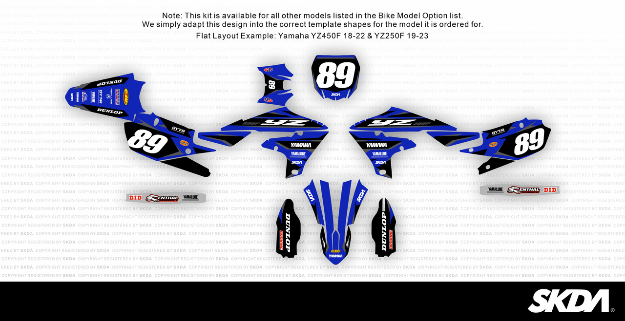 BURST Blue YZF/WRF Full Graphics Kit - SKDA - US Store