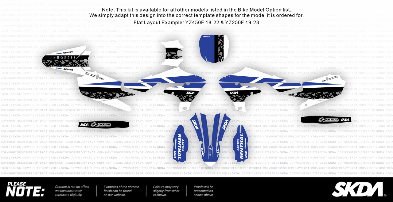 CRISS CHROME Blue YZF/WRF Full Graphics Kit | SKDA USA
