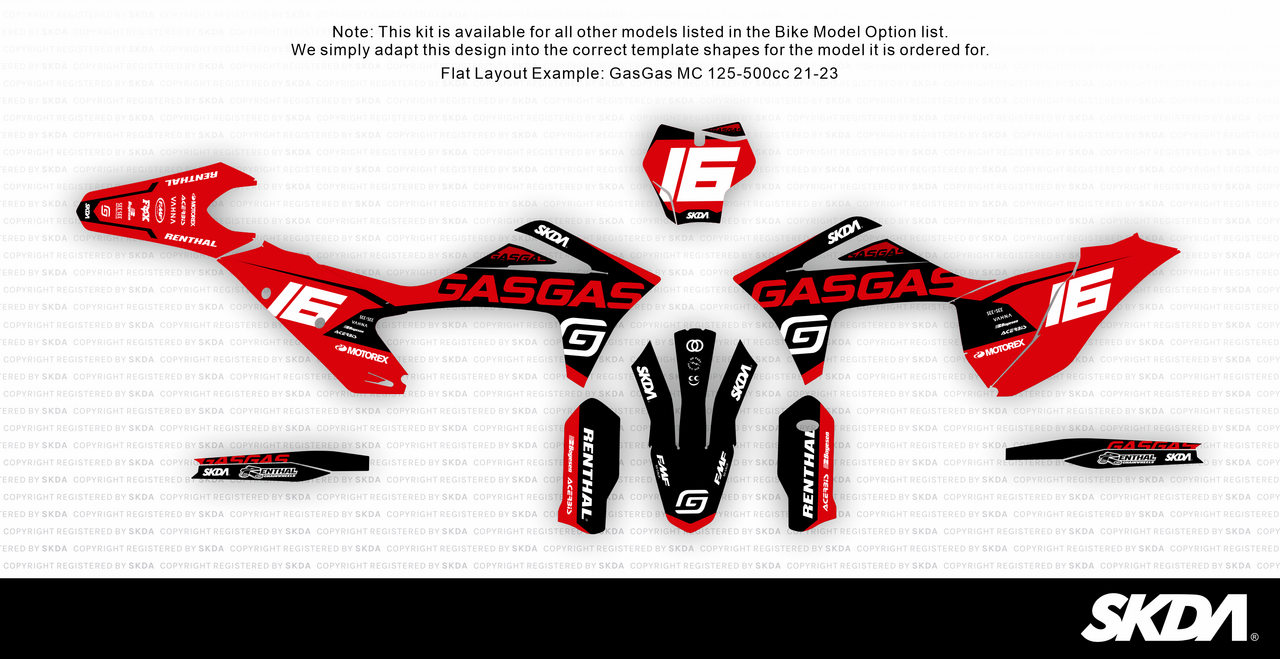 BLAZE Red/Blk GasGas Full Graphics Kit | SKDA USA