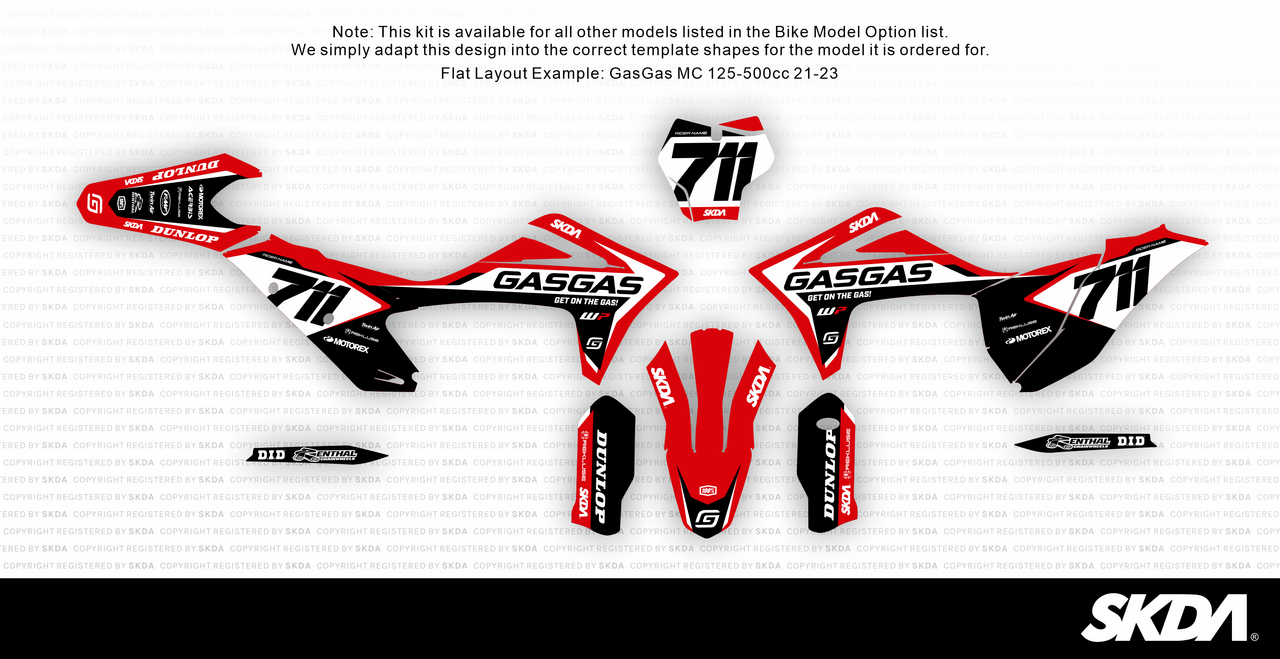 IGNITE Blk/Red GasGas Full Graphics Kit | SKDA USA