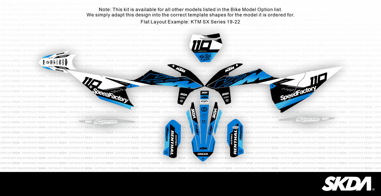 ORCA Blue KTM Full Graphics Kit | SKDA USA