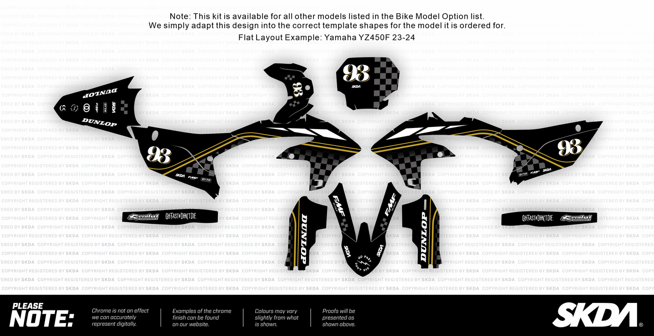 TRAITOR CHROME Gold YZF/WRF Full Graphics Kit | SKDA USA