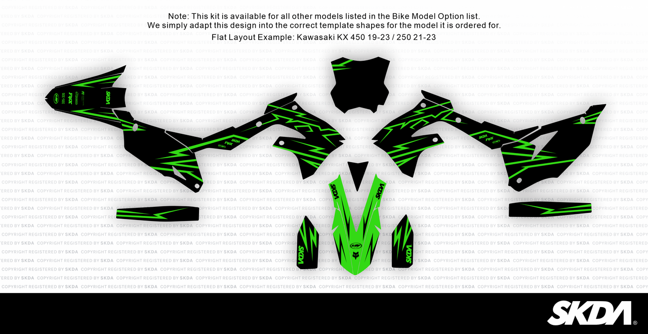 SHOCK V2 Black KX/KXF Full Graphics Kit | SKDA USA