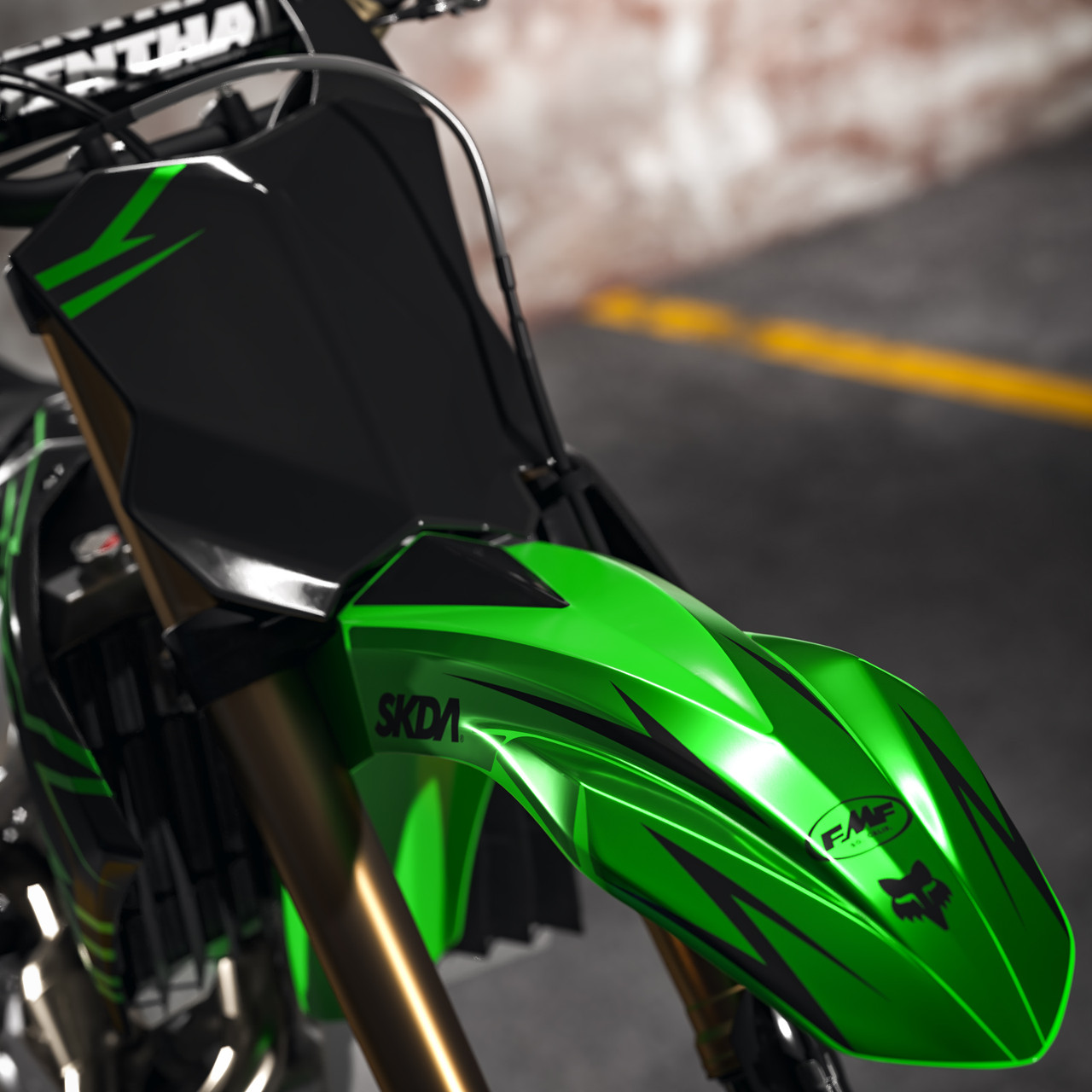 SHOCK V2 CHROME Green KX/KXF Full Graphics Kit | SKDA USA