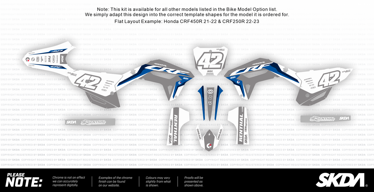 METAL CHROME Silver CR/CRF Full Graphics Kit | SKDA USA