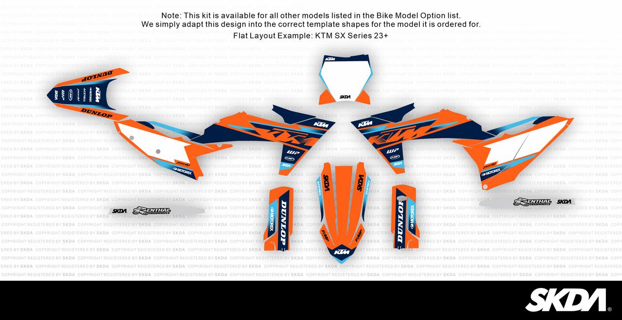 FURY Org/Blue KTM Full Graphics Kit | SKDA USA