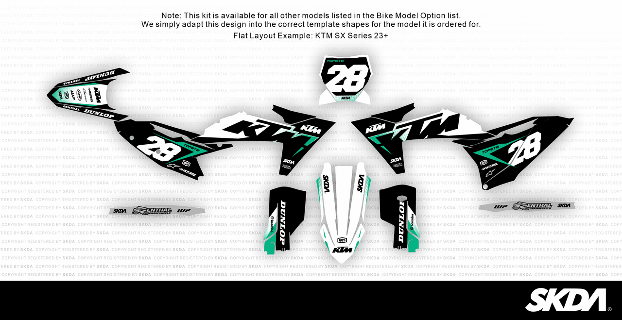 DAGSOM Teal KTM Full Graphics Kit | SKDA USA