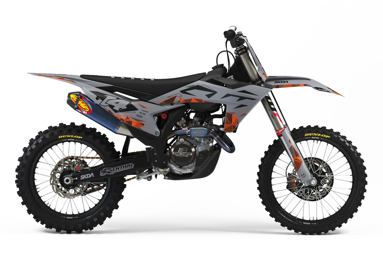 RIDGE Grey/Org KTM Full Graphics Kit | SKDA USA