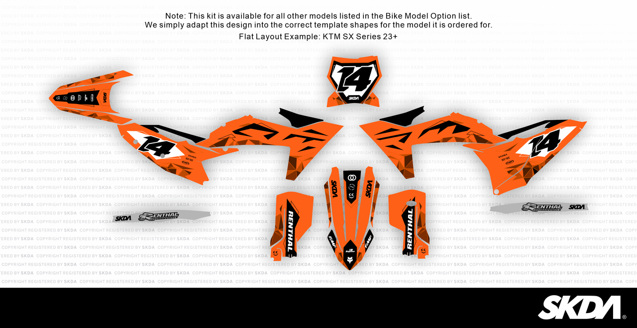 RIDGE Orange KTM Full Graphics Kit | SKDA USA