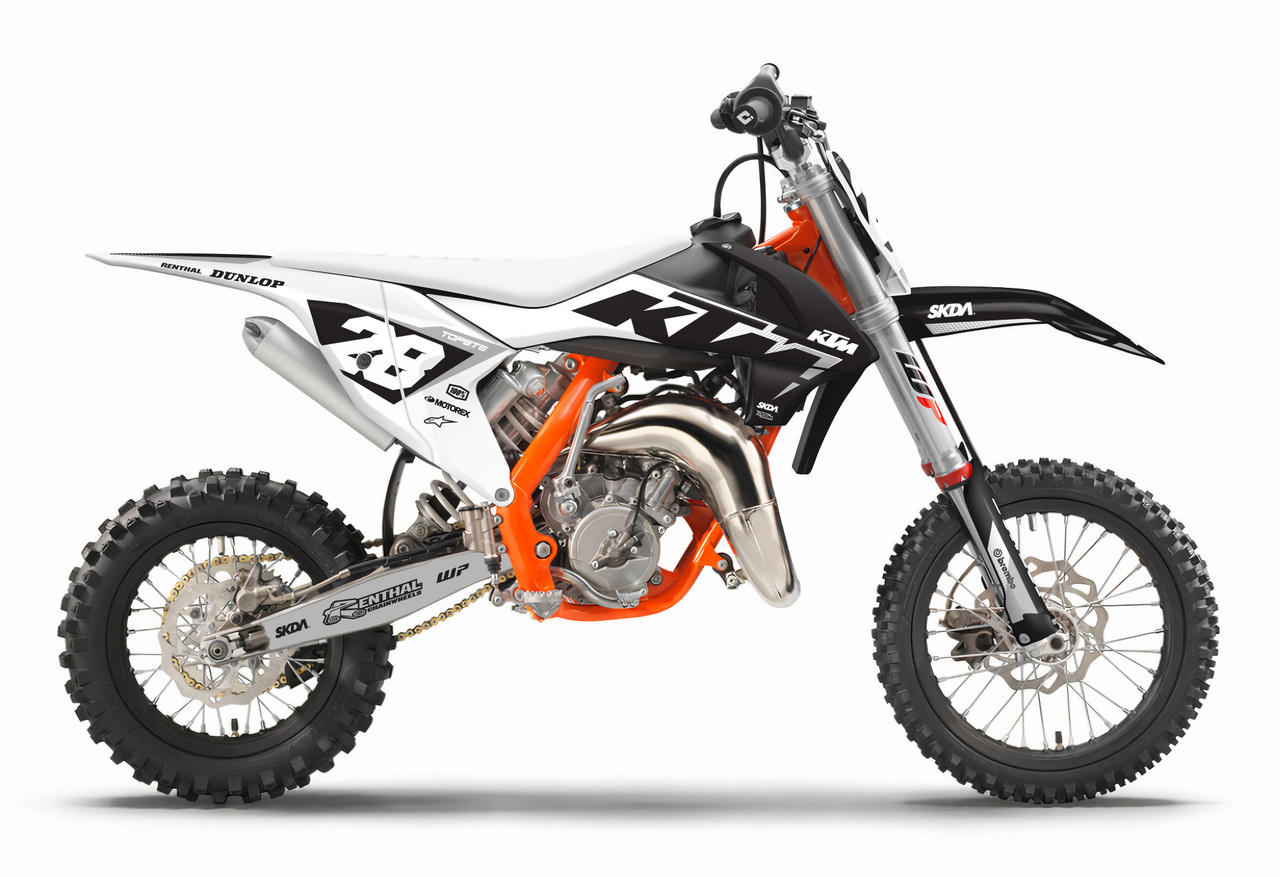DAGSOM White KTM Mini Bike Full Graphics Kit | SKDA USA