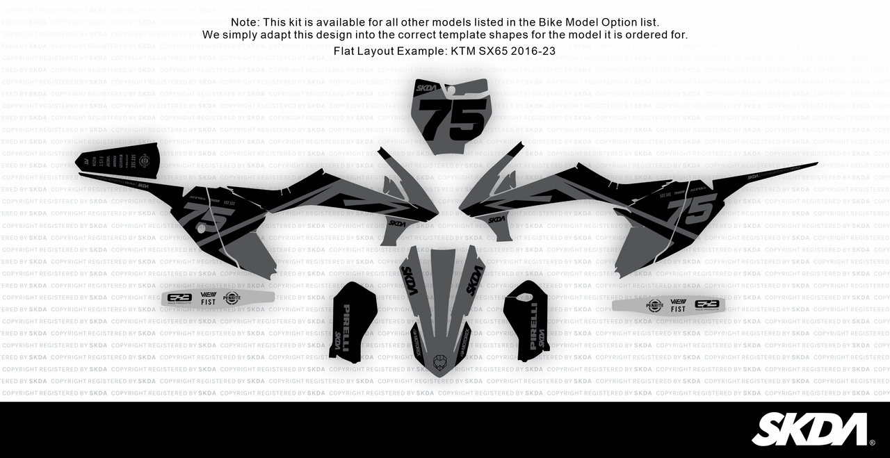 DIVIDE Grey KTM Mini Bike Full Graphics Kit - SKDA - US Store
