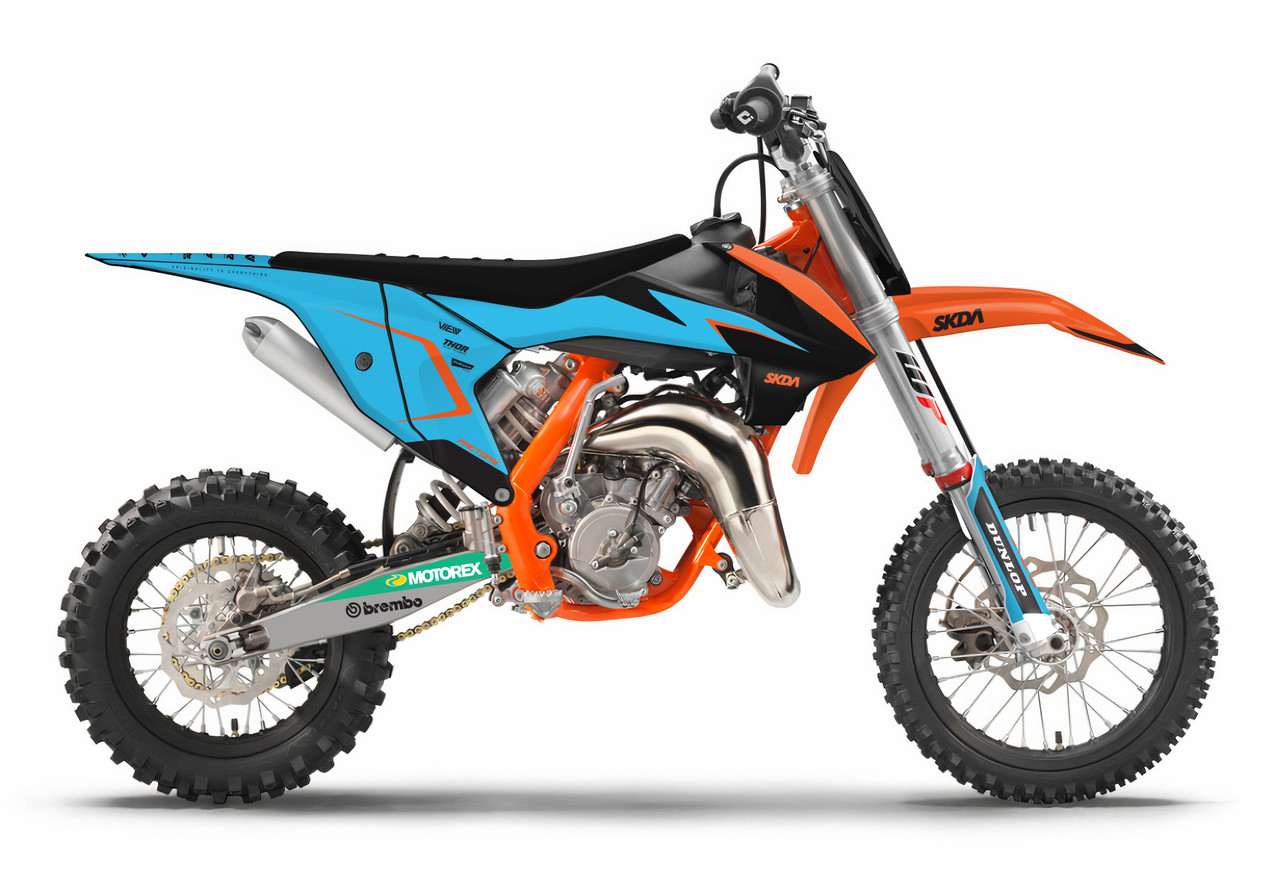 SCORPION Cyan KTM Mini Bike Full Graphics Kit | SKDA USA