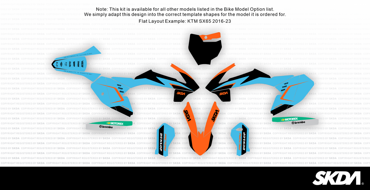 SCORPION Cyan KTM Mini Bike Full Graphics Kit - SKDA - US Store