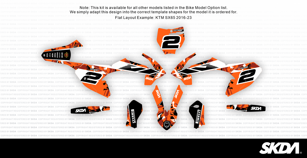SHATTER Orange KTM Mini Bike Full Graphics Kit - SKDA - US Store